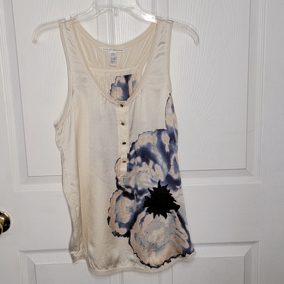 Diane Von Furstenberg | Tops | Diane Von Furstenberg 0 Silk Ink Flower ...
